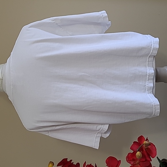 Pog | Tops | Vtg 9s Pog Crop Top White Cotton Short Sleeve Lady Flower ...